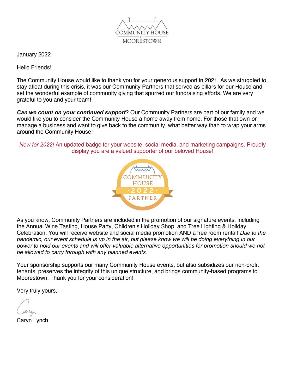 Community Partner Levels - The Community House